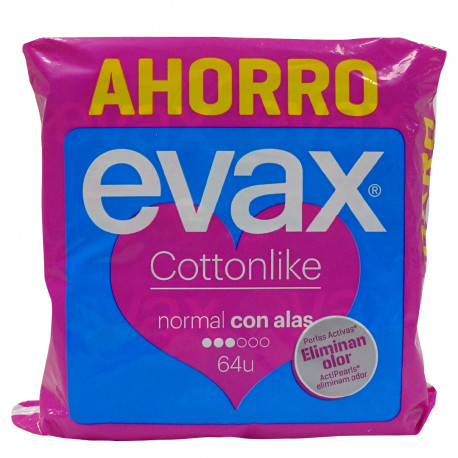 Evax sanitary 64 u. Cottonlike normal with wings. - Tarraco Import Export