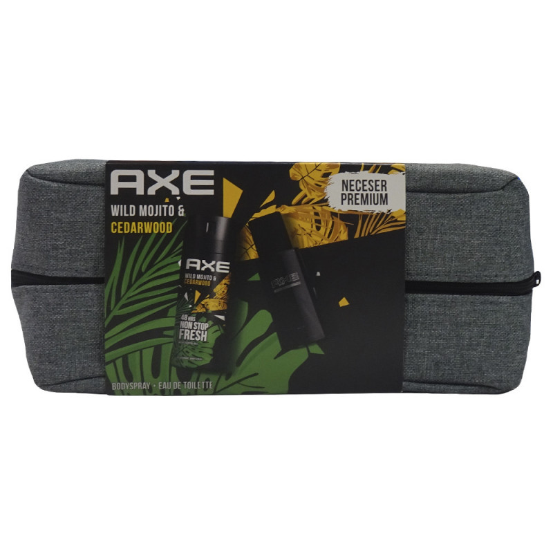 AXE Mojito & Cedarwood toiletry bag. Bodyspray 150 ml. + cologne 100 ml ...