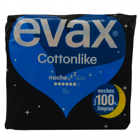 Evax sanitary 9 u. Cottonlike normal with wings. - Tarraco Import Export
